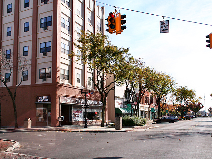 Lima's downtown district features sturdy brick buildings that have stood the test of time, just like the community itself.