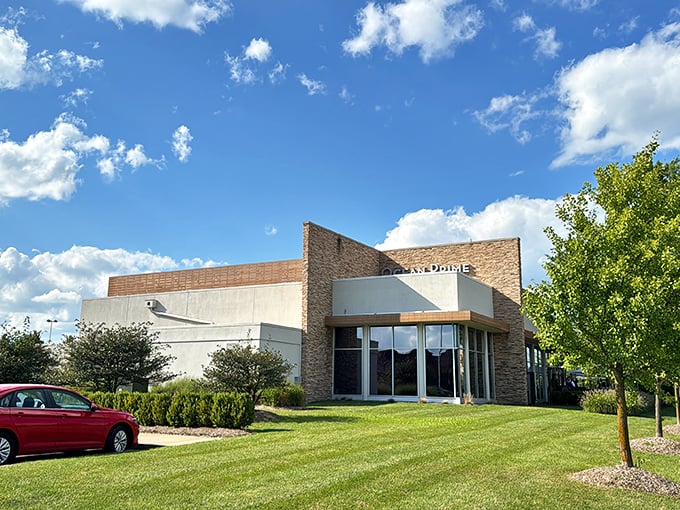 Ocean Prime's sleek, modern design whispers "sophisticated seafood ahead." Clean lines outside, clean plates inside!