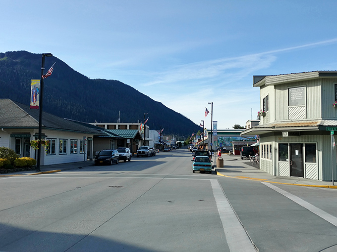 Petersburg's morning view &ndash; where mountains, water, and sky create the perfect backdrop for a Norwegian fishing village.