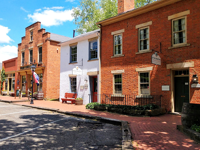 Roscoe Village's distinctive brick buildings transport you back to canal boat days when this was Ohio's commercial superhighway.