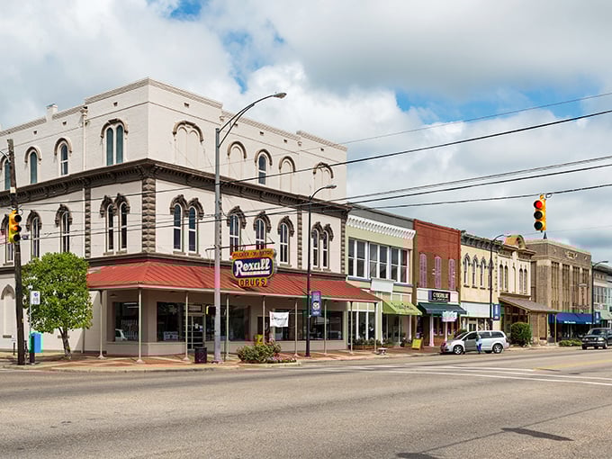 Selma's historic storefronts stand shoulder-to-shoulder like old friends, the vintage Rexall sign a reminder of soda fountains and simpler days.