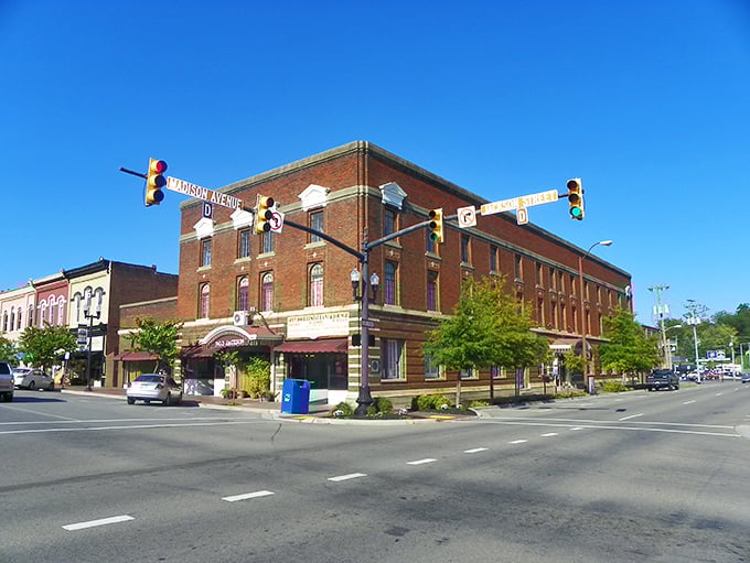 The corner of Jackson Street in Athens, where $850 rent gets you walking distance to local shops and restaurants.