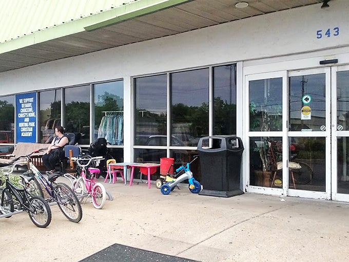 The simple storefront belies the wonderland of bargains waiting just beyond those automatic doors.