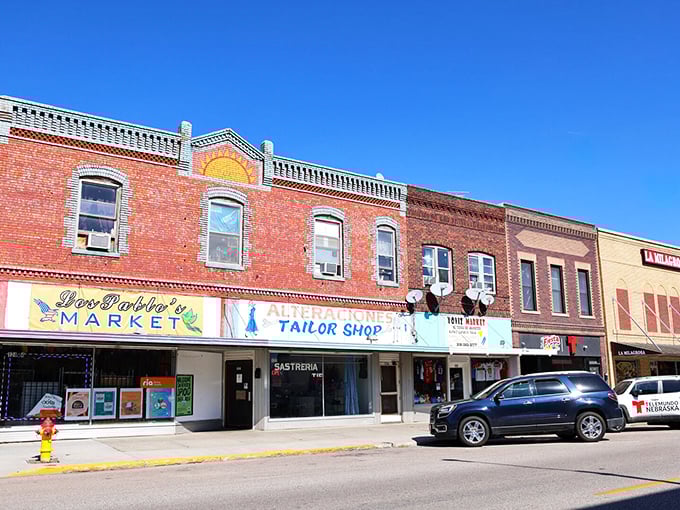 Colorful storefronts brighten Grand Island's downtown district, where residents enjoy small-town living with prices that won't break the bank.