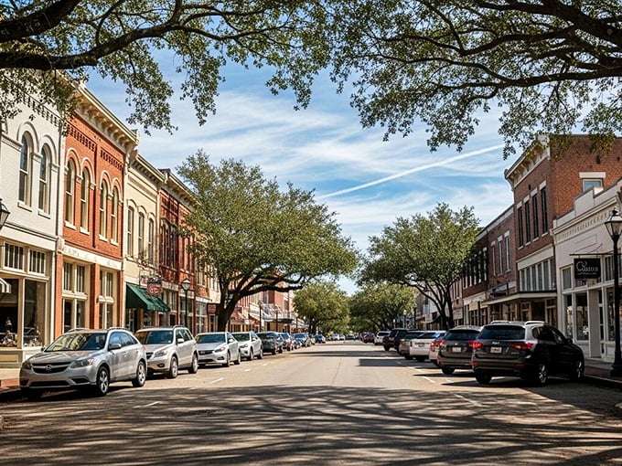 These tree-lined streets in Hartsville offer natural air conditioning in summer&mdash;just one of many budget-friendly perks of retiring here.