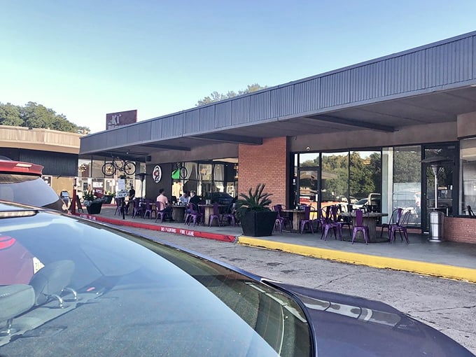 The covered patio at Ki' Mexico invites you to linger over innovative tacos. Mexican food with a contemporary twist!