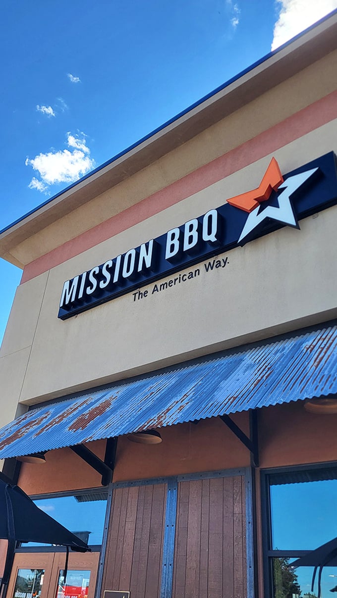 The star in Mission BBQ's logo isn't just patriotic flair&mdash;it's a rating system for their smoky delights. Five stars? They're being modest.