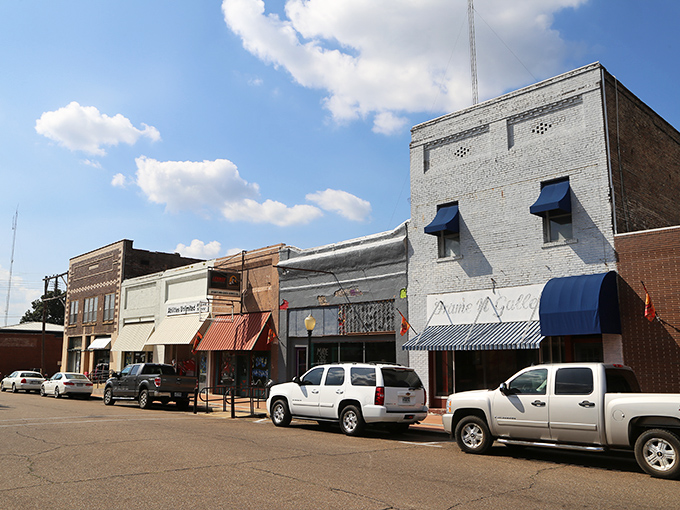 Magnolia's downtown storefronts stand shoulder-to-shoulder like old friends, their awnings providing shade for window shoppers. Main Street America alive and well in Arkansas!