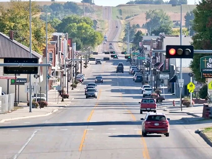Morning light bathes Wayne's historic buildings, where your retirement dollars shine just as brightly.