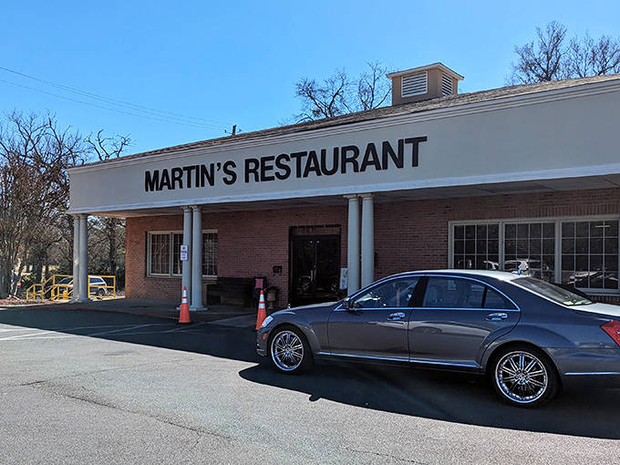 The unassuming facade of Martin's Restaurant belies the culinary magic happening inside. Like finding a treasure map disguised as a gas station receipt.