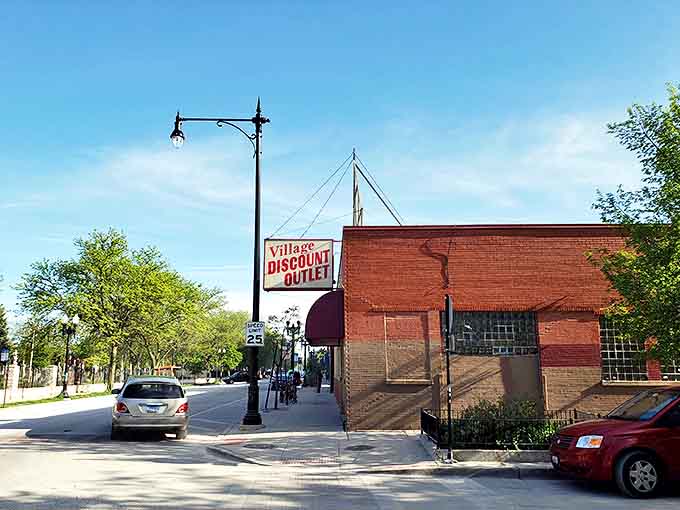 Bathed in Chicago sunshine, the red and tan exterior gives no hint of the kaleidoscope of colors and textures waiting inside.