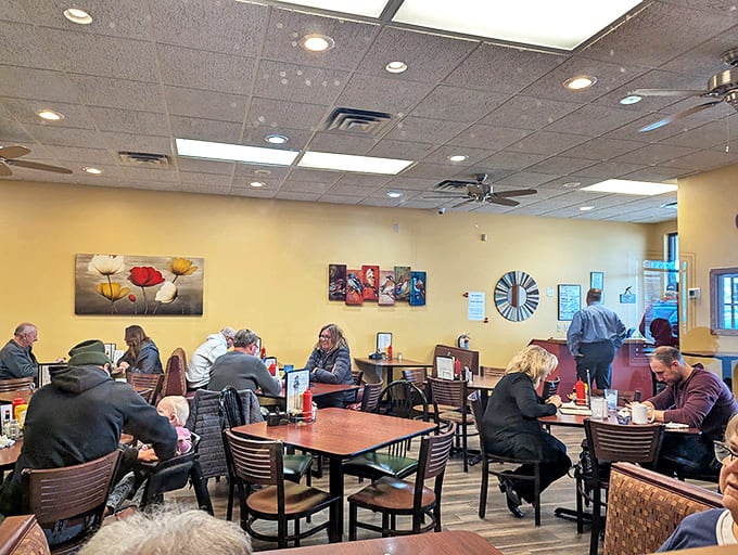 Yellow walls and comfortable seating create that "everybody knows your name" vibe where regulars and newcomers alike feel instantly at home.