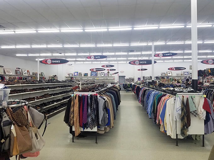 Treasure hunting paradise: endless racks of potential fashion gold await at Value World, where yesterday's closet cleanouts become tomorrow's signature style statements.