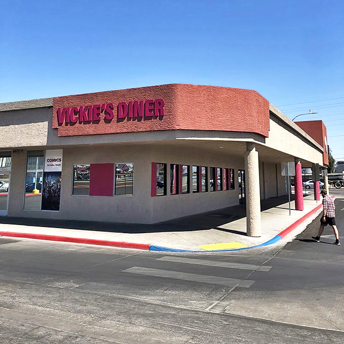 That magenta sign against the desert sky is like a neon promise of comfort food &ndash; Vegas's answer to the bat signal for hungry locals.