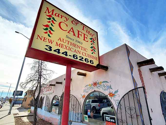 The pink-hued adobe exterior isn't trying to impress anyone, yet it's managed to impress everyone from locals to James Beard judges. New Mexico authenticity at its finest.