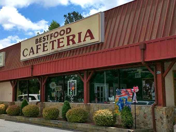 Blue skies frame this small-town culinary landmark where Southern comfort food has been perfected without any unnecessary fuss or frills.