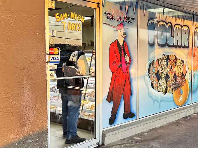The iconic Polar Donuts storefront beckons like a sugary lighthouse in Oklahoma City, promising sweet salvation to all who enter.