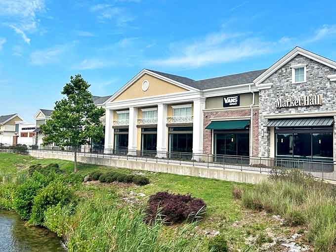The stone and stucco facades of Norfolk Premium Outlets create a shopping village vibe, complete with waterfront views that make spending money feel downright scenic.