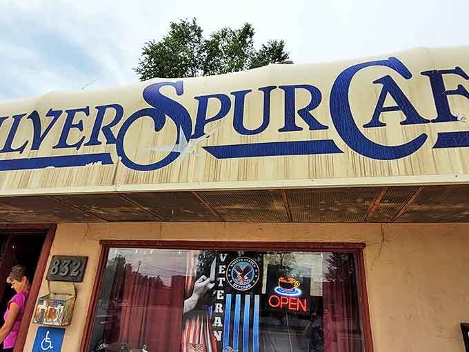 The iconic blue lettering against that cheerful yellow exterior isn't just signage&mdash;it's a promise of honest cooking and Wyoming hospitality waiting inside.
