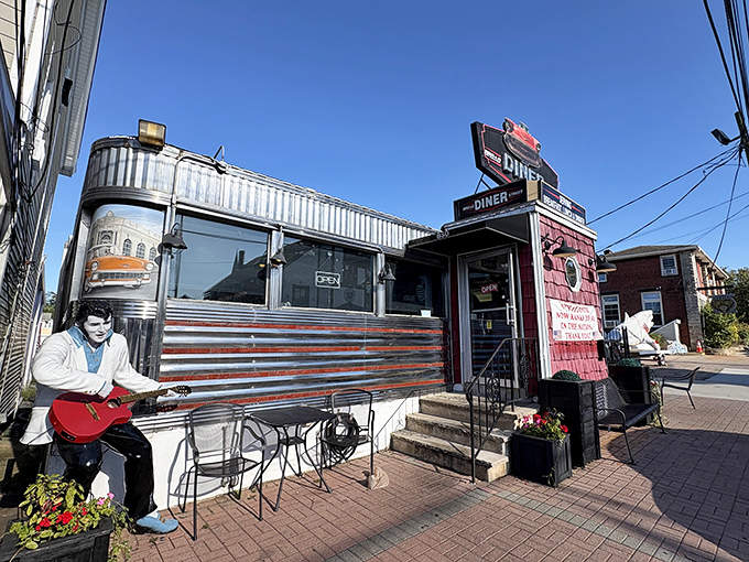 Elvis may have left the building, but his spirit lives on outside this classic Jersey diner. The iconic red and chrome exterior promises a time-traveling culinary adventure worth every calorie.