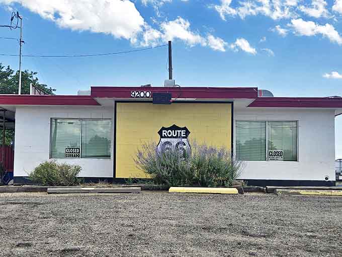 The iconic Route 66 shield welcomes hungry travelers to this unassuming Albuquerque treasure. Some landmarks don't need neon to shine.