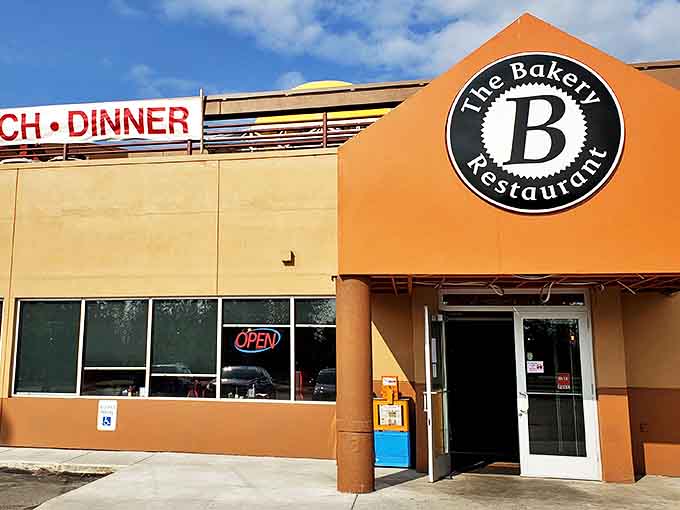 The unassuming exterior of The Bakery Restaurant in Fairbanks, where the modest facade hides culinary treasures waiting inside.