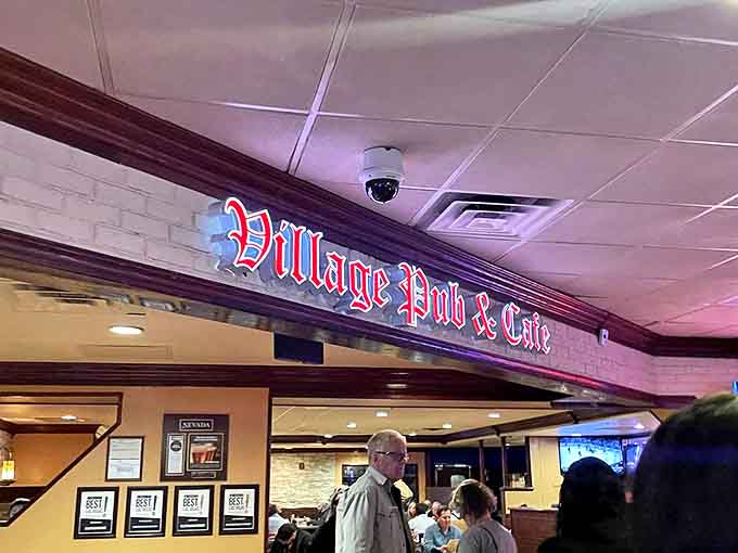 The iconic red neon sign welcomes you like an old friend. Village Pub & Cafe doesn't need Vegas glitz to announce its delicious intentions.