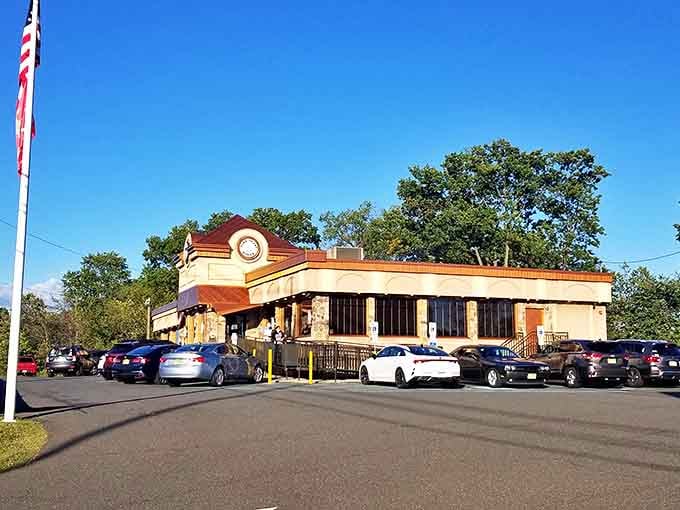 The classic diner silhouette against a New Jersey sky &ndash; where important life decisions are made, like whether to order breakfast at 3 PM.