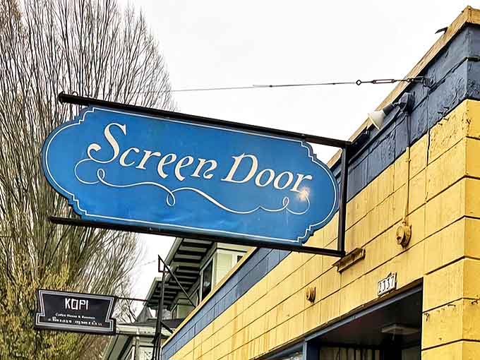 The iconic blue sign beckons hungry Portlanders like a Southern lighthouse in a sea of Pacific Northwest hipsterdom.