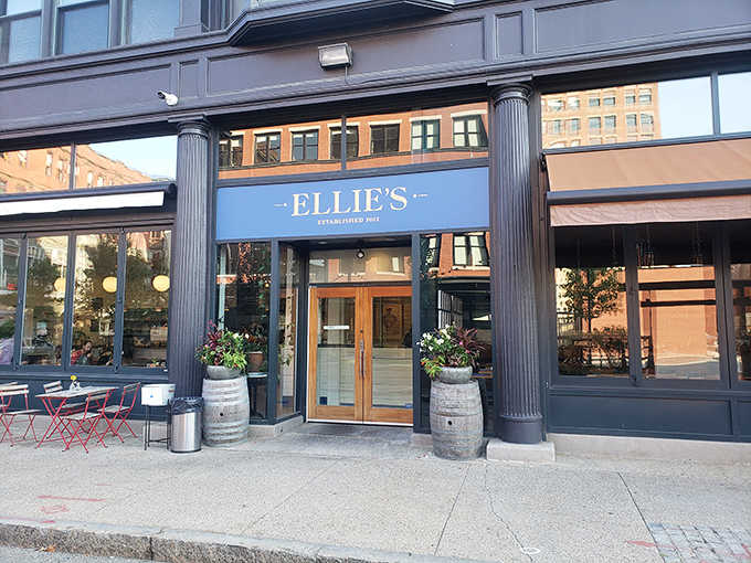 Nestled among Providence's architectural gems, Ellie's blue storefront and outdoor seating invite passersby to slow down and savor life one pastry at a time.