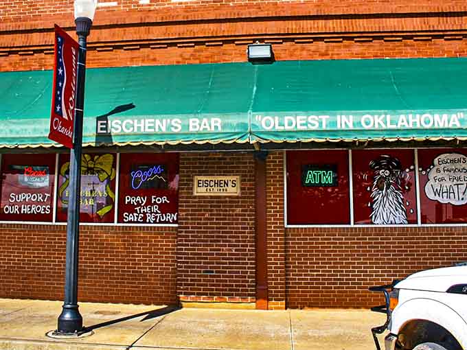 The green awning proudly declares "Oldest in Oklahoma" – a humble exterior that belies the culinary treasure within. No fancy frills needed when the chicken speaks for itself.