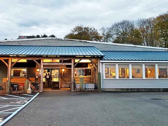 The blue metal roof and weathered wooden facade of Anthony's Seafood isn't trying to impress you&mdash;until the chowder arrives and does exactly that.