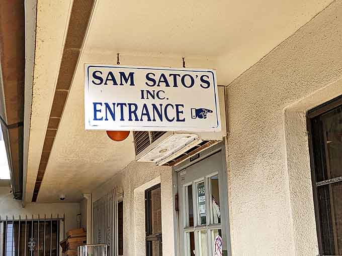 The unassuming exterior of Sam Sato's belies the culinary treasures within. Like finding a diamond in a hardware store—unexpected but absolutely worth it.