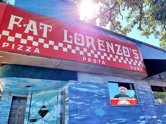 That iconic orange awning against blue walls isn't just eye-catching&mdash;it's a beacon of pizza promise that's been guiding hungry Minneapolitans through snowstorms for decades.