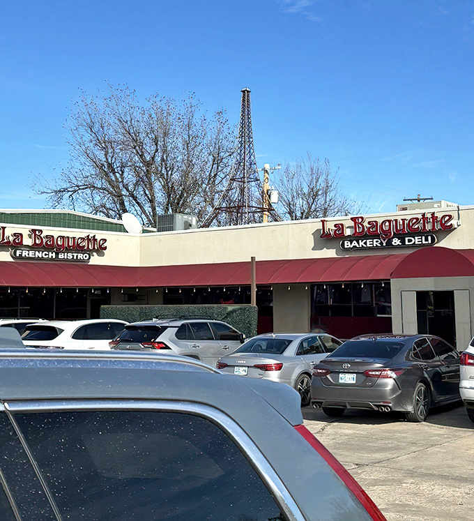 Who needs a passport when La Baguette's charming fa&ccedil;ade and mini Eiffel Tower transport you straight to a Parisian sidewalk caf&eacute;?