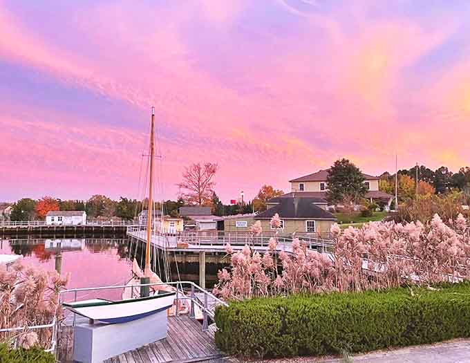 Mother Nature showing off at sunset, painting Tuckerton's sky and water in cotton candy hues that would make Bob Ross reach for his palette.