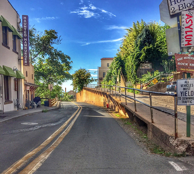 Jerome's winding streets cling to the mountainside like a town that refuses to give up its prime real estate with million-dollar views.