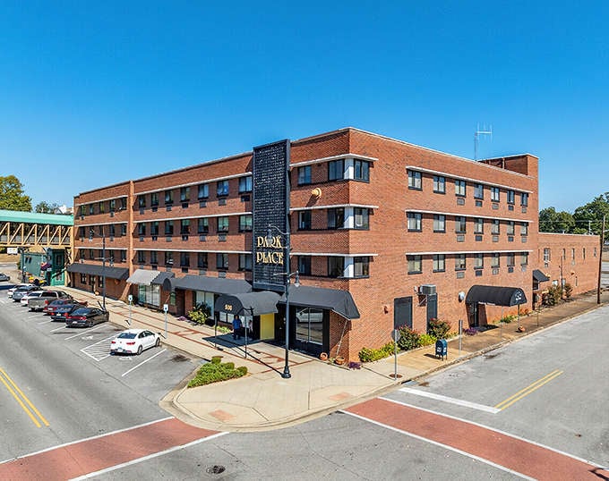 The Park Place apartments offer affordable downtown living in a historic brick building, putting Sheffield's walkable amenities just steps from your front door.