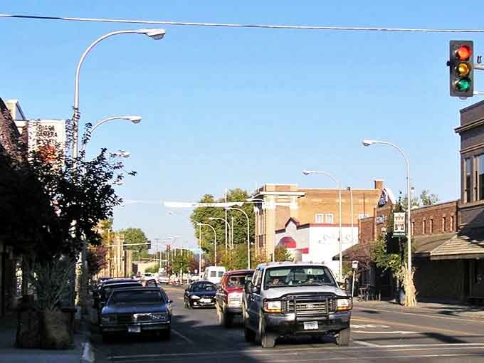 A downtown where pickup trucks aren't fashion statements but actual working vehicles. The quintessential Montana streetscape offers room to breathe and park.