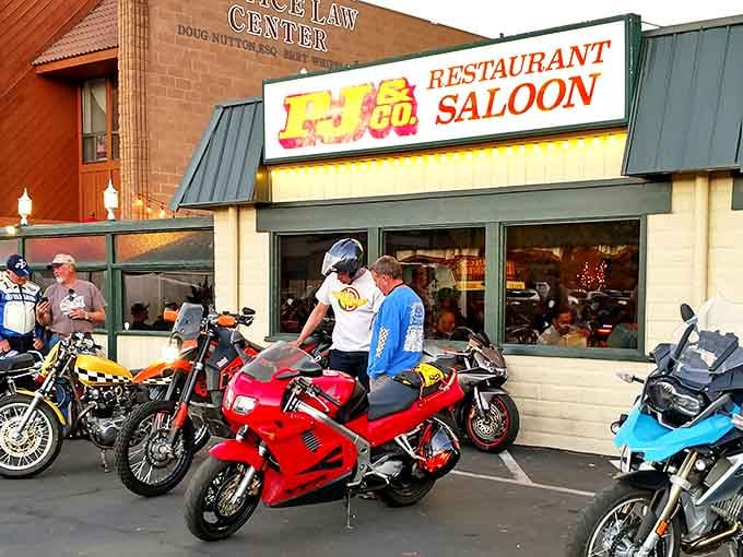 The "Restaurant Saloon" sign promises more than just a meal&mdash;it's an invitation to join Reno's most delicious community gathering.