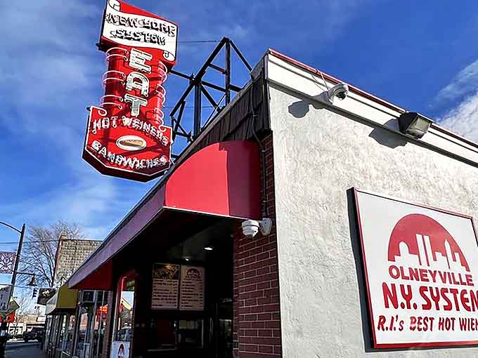That iconic neon sign has been beckoning hungry Rhode Islanders for decades &ndash; a beacon of comfort in wiener form.