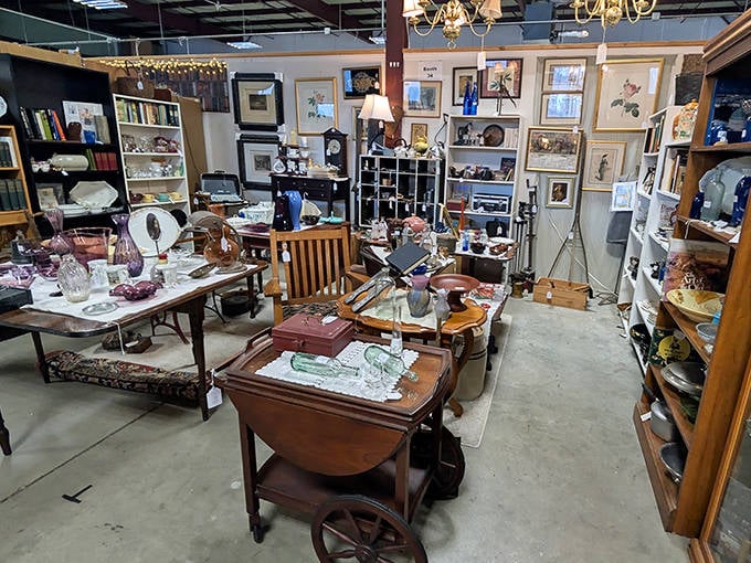 Every corner tells a story at Collinsville Antiques. That tea cart isn't just furniture—it's someone's Sunday afternoons from 1935 waiting for its next chapter.