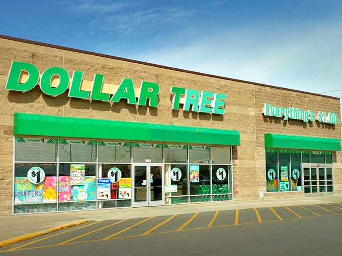 Under clear North Dakota skies, the Dollar Tree stands proud, its windows showcasing seasonal bargains like a gallery of affordable art.
