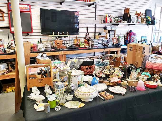 A collector's paradise of vintage dishware, home d&eacute;cor, and nostalgic treasures awaits discovery in the indoor section of Pocono Bazaar.