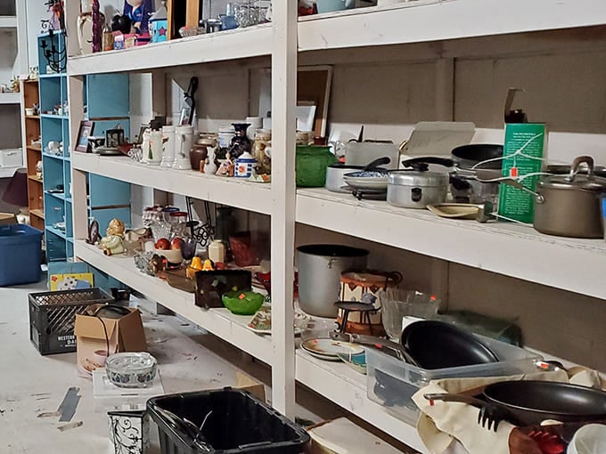 Kitchen treasures galore! From vintage pots to quirky collectibles, this aisle promises culinary finds for every home chef.