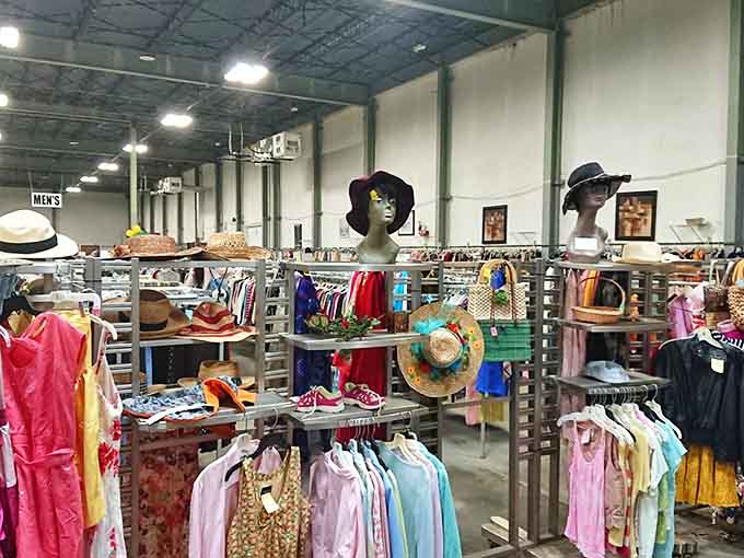 Endless racks stretch toward the horizon like a fashionista's dream. The thrill of the hunt is real in this organized chaos.