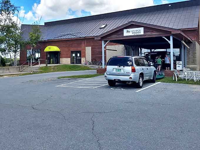 The welcoming entrance with its bright yellow awning practically shouts "Come find your next conversation piece!"