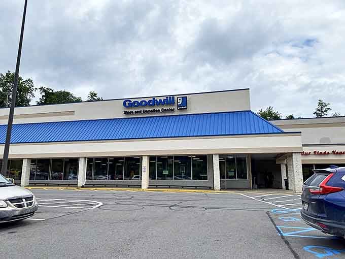 The distinctive blue-roofed Goodwill of North Central West Virginia in Bridgeport welcomes bargain hunters with its unassuming exterior.