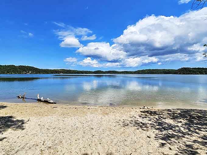 Crystal-clear waters mirror the sky at Flax Pond, where time seems to slow down and Massachusetts suddenly feels like Minnesota's lake country.