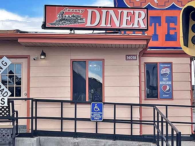 The entrance tells a story before you even step inside &ndash; part trolley car, part time machine, all Wyoming charm waiting to transport your taste buds.